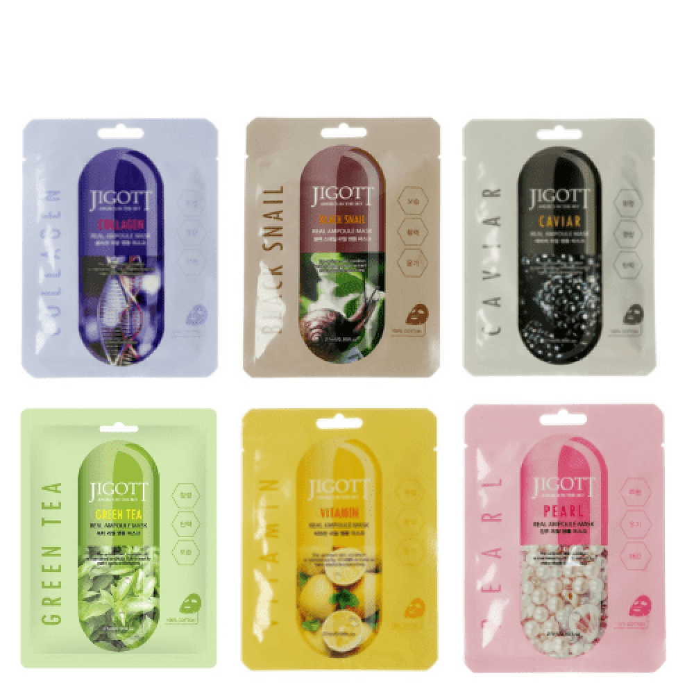 Jigott Real Ampoule Mask Set x6